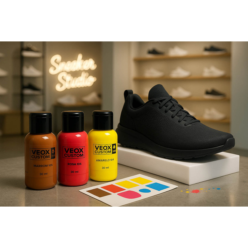 Tinta para couro e tecido tenis veox custom ink 30ml+pincel | Shopee Brasil