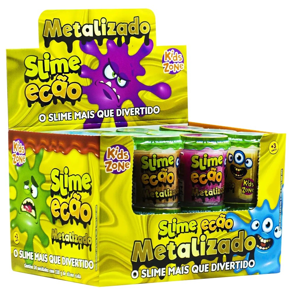 Kit 24 Slime Ecao Metalizado Geleca Brinquedo Lembrancinha | Shopee Brasil