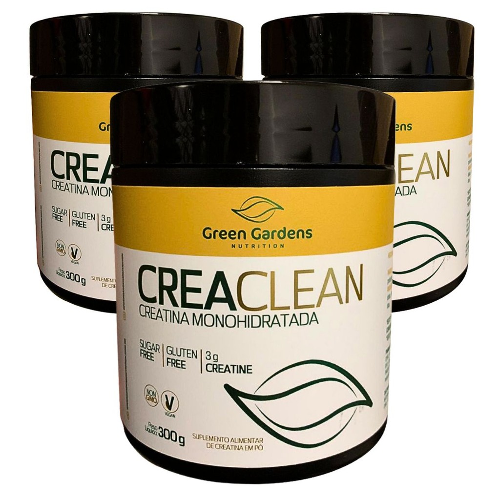 Combo 3 Suplemento Creatina Vegana Monohidratada Pura 300g Academia Sem ...