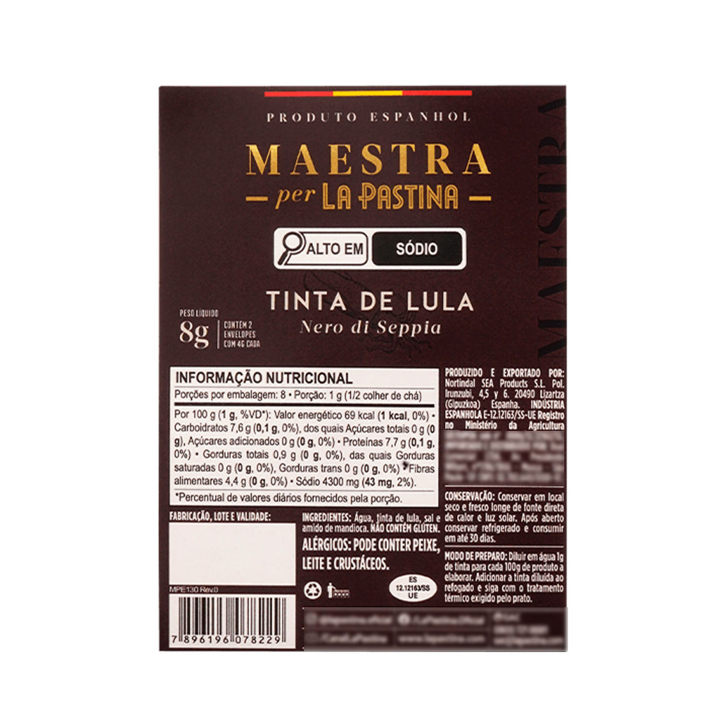Tinta de Lula Maestra La Pastina em sache 8g | Shopee Brasil