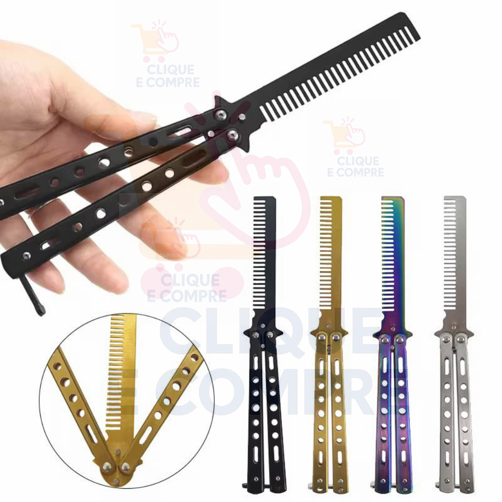 Pente Butterfly Treino Faca Canivete Balisong Flips e Grooming Sem ...