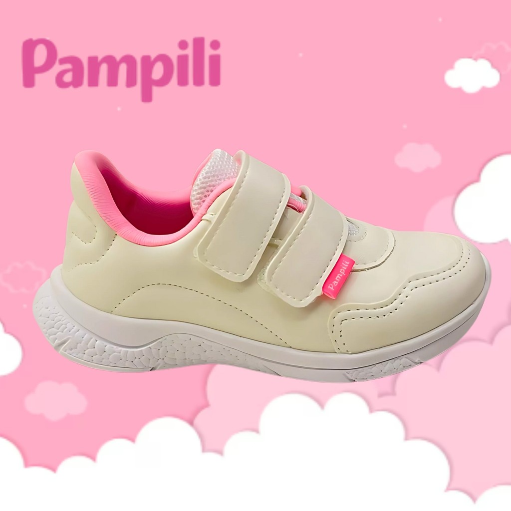 Tênis Infantil Menina Pampili Mini Soft Velcro Branco Escolar 745016000 ...