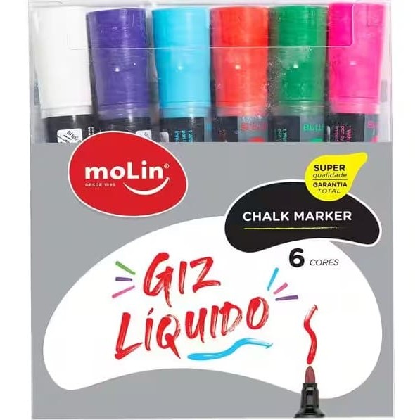Giz Líquido Molin 6 cores | Shopee Brasil