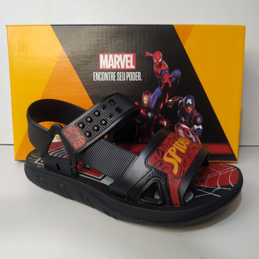Sandalia Marvel Pto/Verm 22860 Grende Aranha | Shopee Brasil