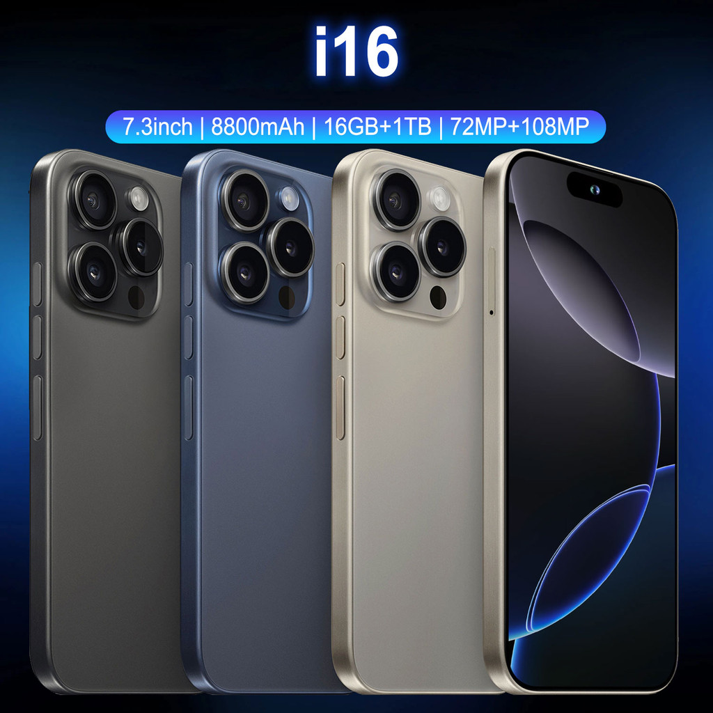 HOT 2025 i16 Pro max 7.3 polegadas HD versão Global Smartphone cartão duplo 8800mAh bateria ...