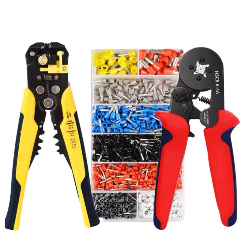 Kit Alicate Crimpar Descascador 1200 Terminais Ilhós Tubular | Shopee ...