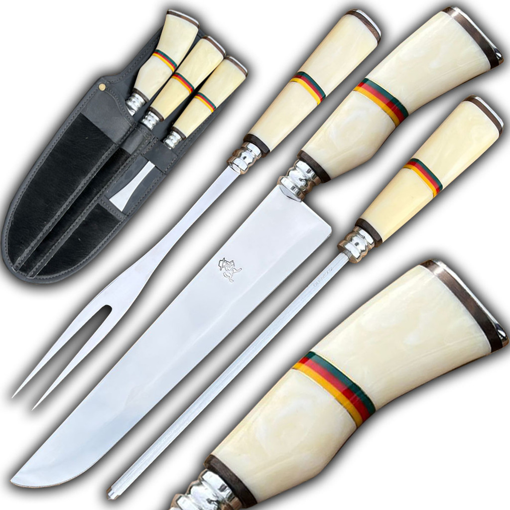 Kit Churrasco Faca Chaira Garfo Rio G. Sul Inox Bainha 9 Pol | Shopee ...