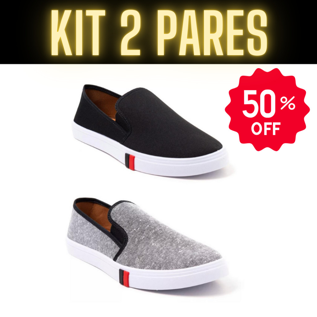 Sapatenis Masculino Iate Kit 2 Pares Tenis Sem Meia Sneaker | Shopee Brasil