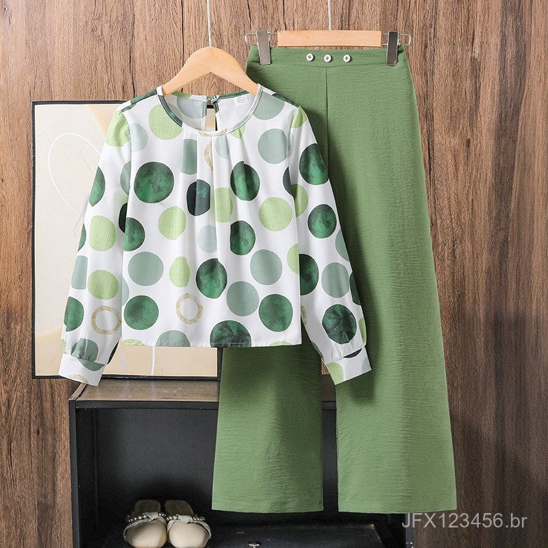 Conjunto de Roupas para Meninas de 8-12 Anos, Top de Manga Longa com ...