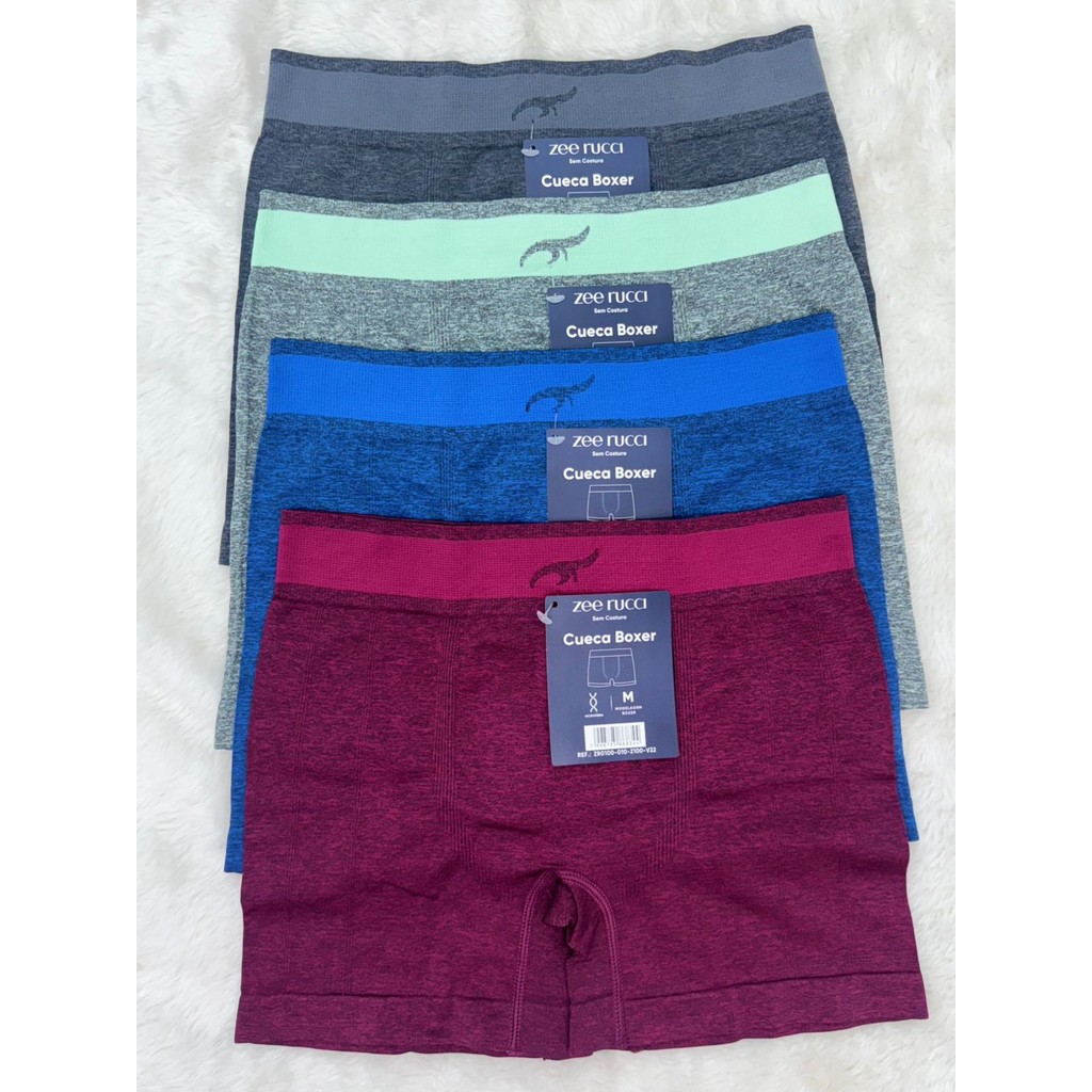 Kit 4 Cuecas Boxer Zee Rucci Poliamida Sem Costura Original | Shopee Brasil