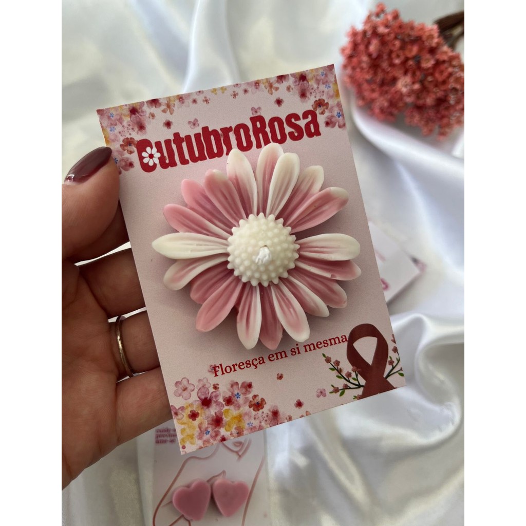 Vela Margarida personalizada Outubro Rosa 10 unidades | Shopee Brasil