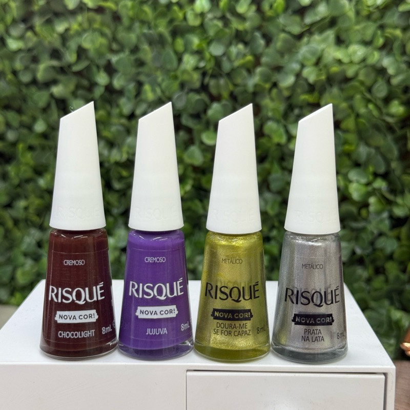 Kit 4 Esmalte Risque Hipo ChocoLight , Jujuva , Doura-Me Se for Capaz e ...