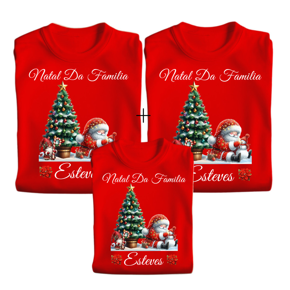 Kit 3 ou Mais Camisetas Personalizadas Natal da Família(Sobrenome ...