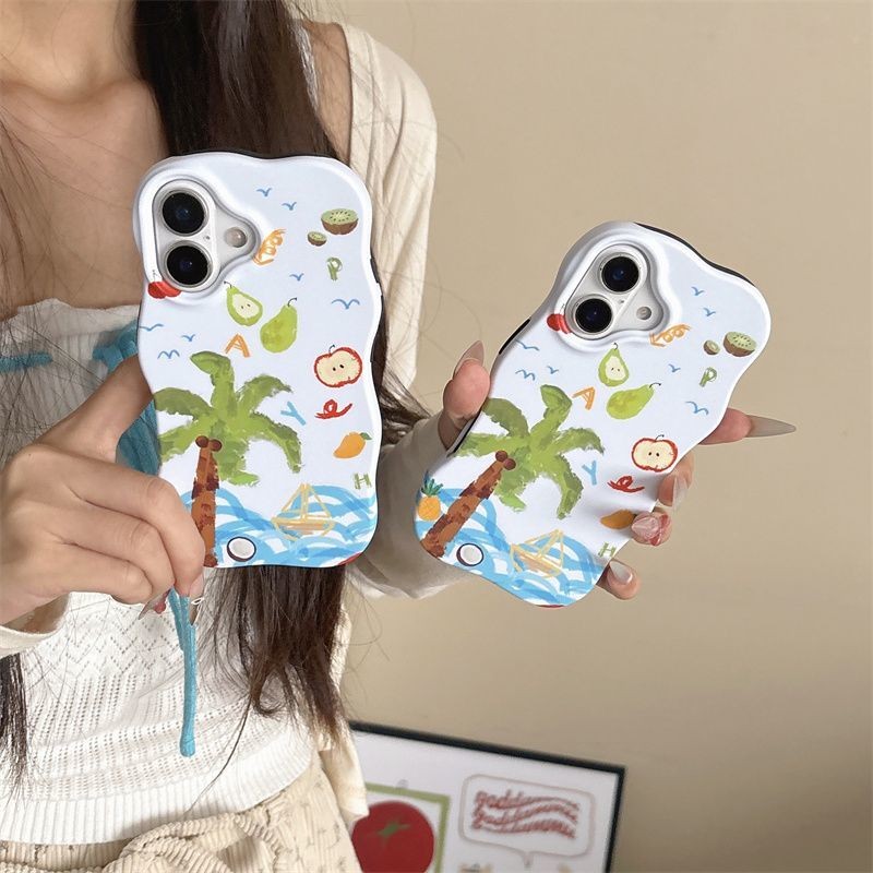 Capa de Árvore de Coco à Beira-Mar Fresca de Verão para iPhone 16 Pro ...