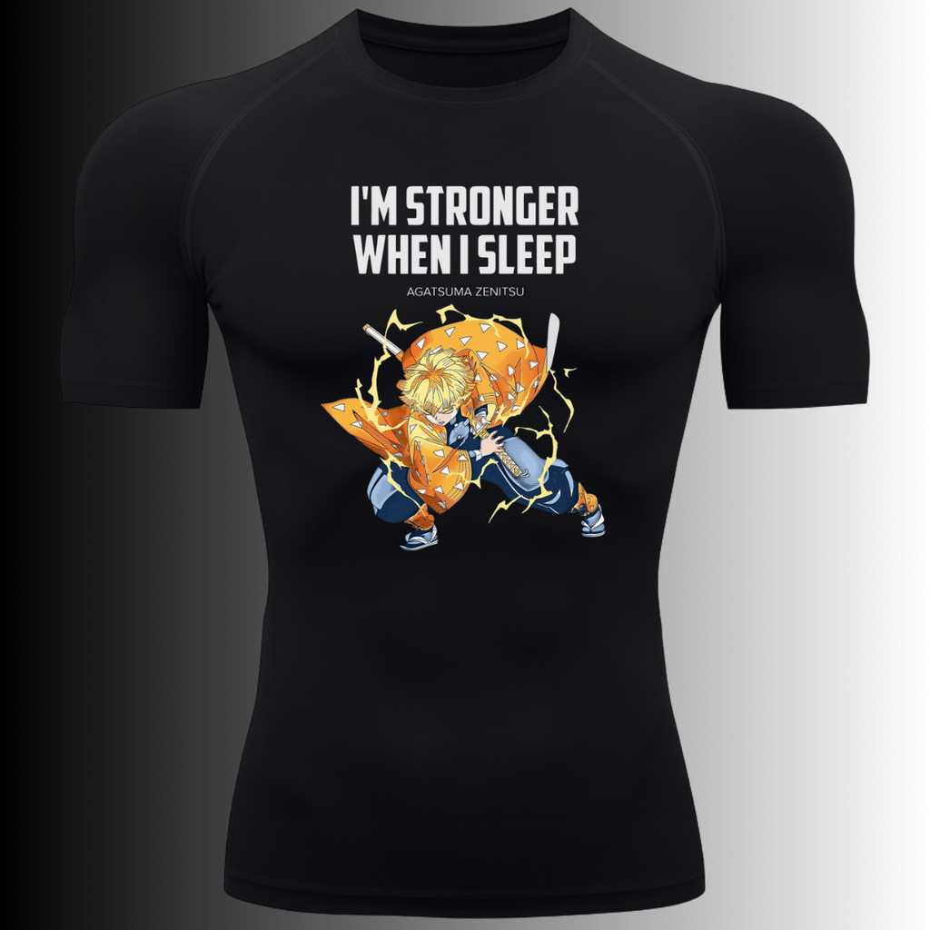 Camiseta Compressão Curta Anime Demon Slayer Kimetsu No Yaiba Zenitsu ...