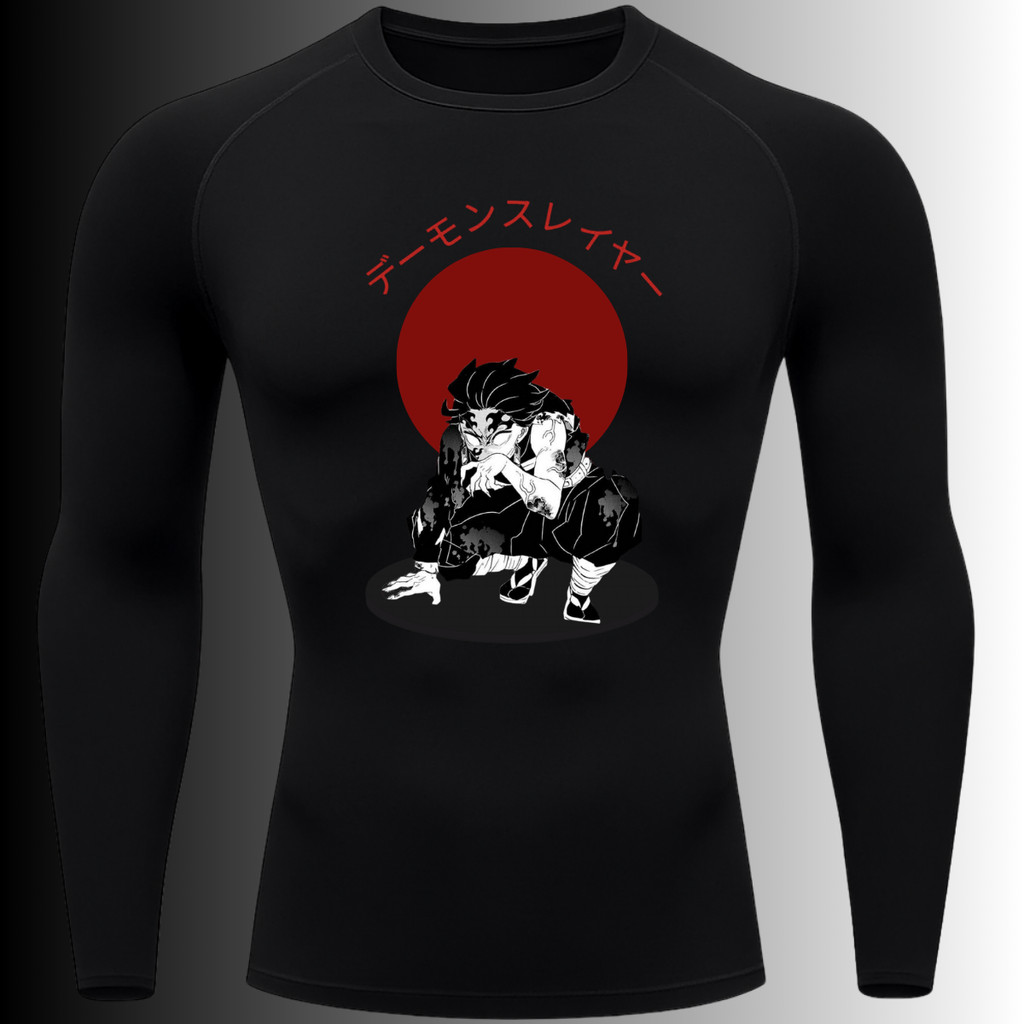 Camiseta Compressão Manga Longa Anime Demon Slayer Kimetsu No Yaiba ...