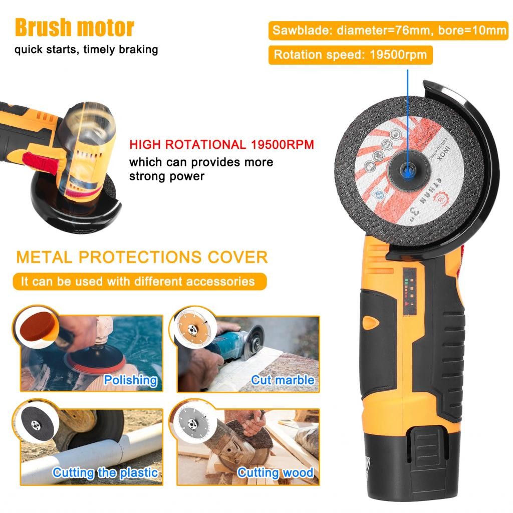 Generic Angle Grinder Multifunctional Electric 19500rpm Grinding ...
