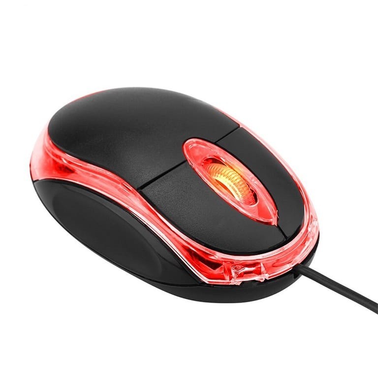 Mini Mouse USB Com Fio 1600dpi Óptico c/ Scroll e LED Vermelho – Plug ...