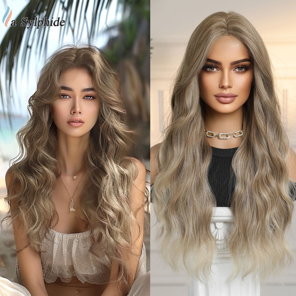 Peruca com Franja Gradiente de Oito Caracteres, Cabelo Cacheado Longo ...