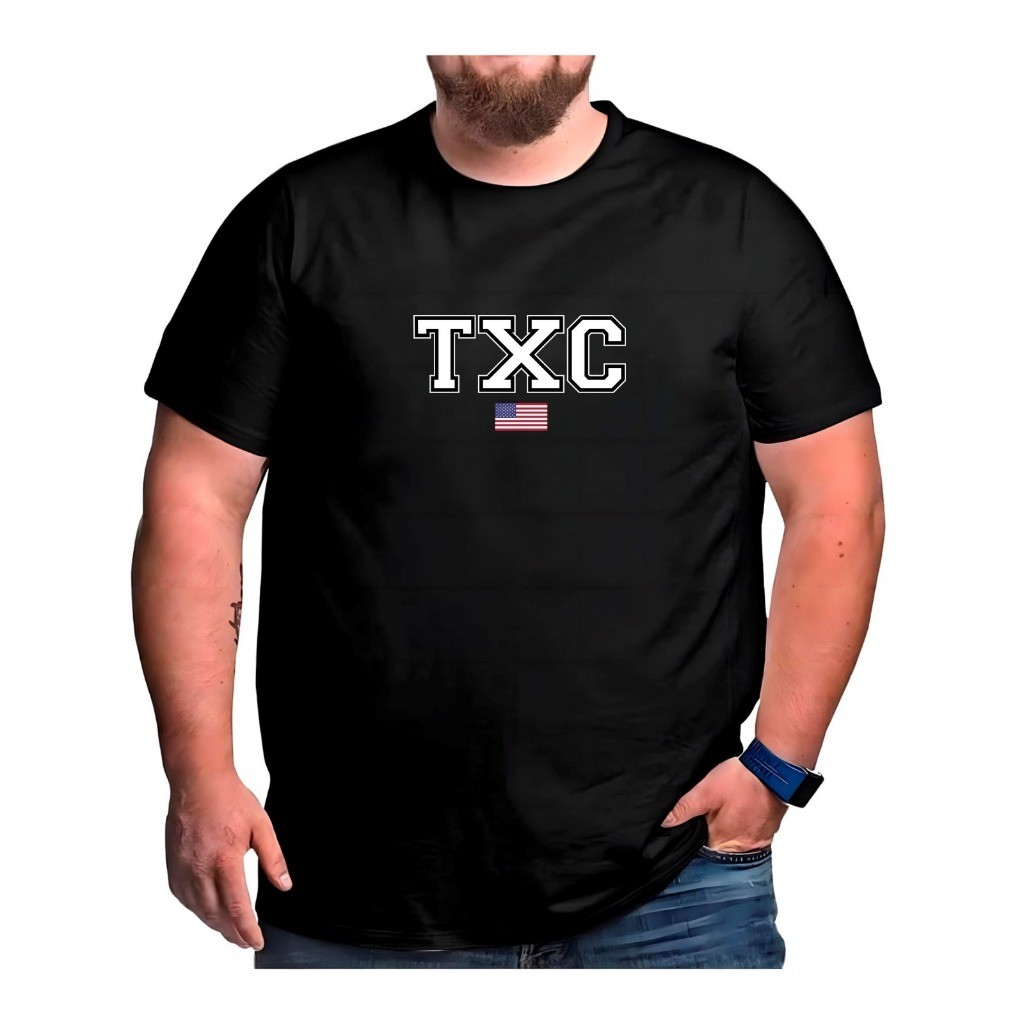 Camiseta Masculina Plus Size TXC Countr Básica Confortavel G1 Ao G5 | Shopee Brasil