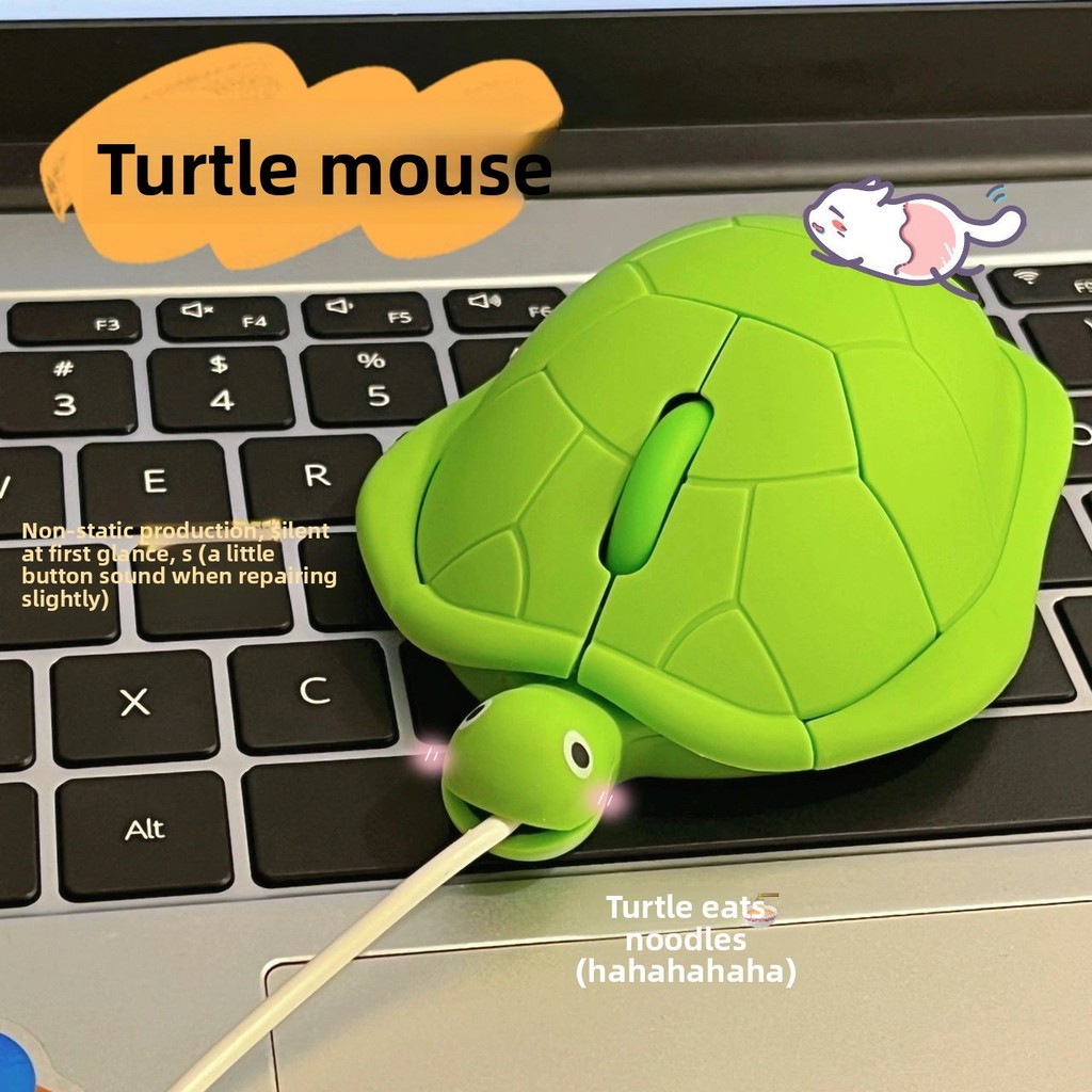 Cute Turtle Wireless Mouse – Ergonomic Quiet Click Animal Design, USB ...
