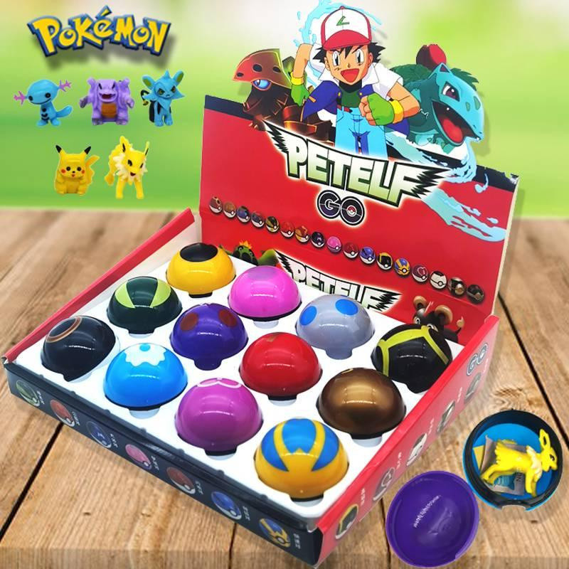 12 Pçs / Set Pvc Pokeball Bonito Figuras Brinquedos Para Crianças ...