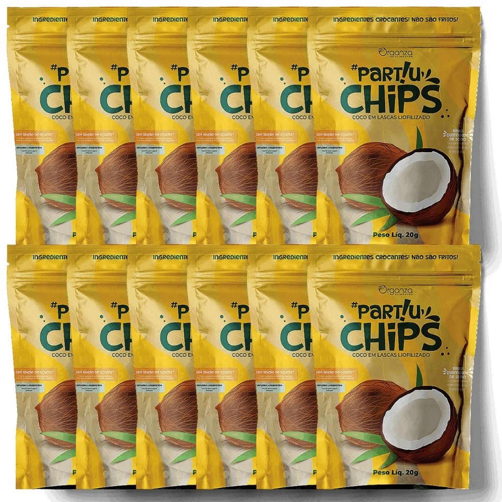 Chips De Frutas De Coco Liofilizada Display Com 12 Unidades De 20g ...