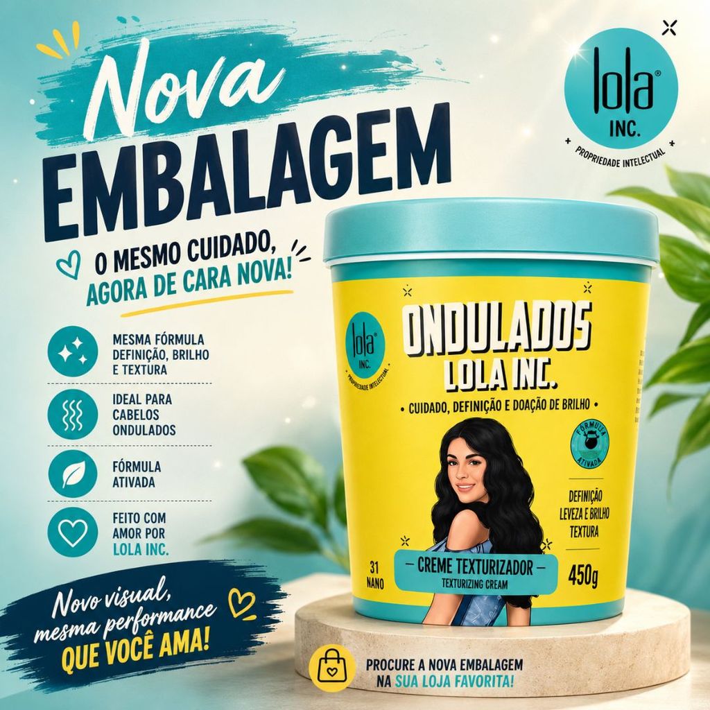Creme Texturizador Lola Cosmetics Ondulados 450g – Definição Natural e ...