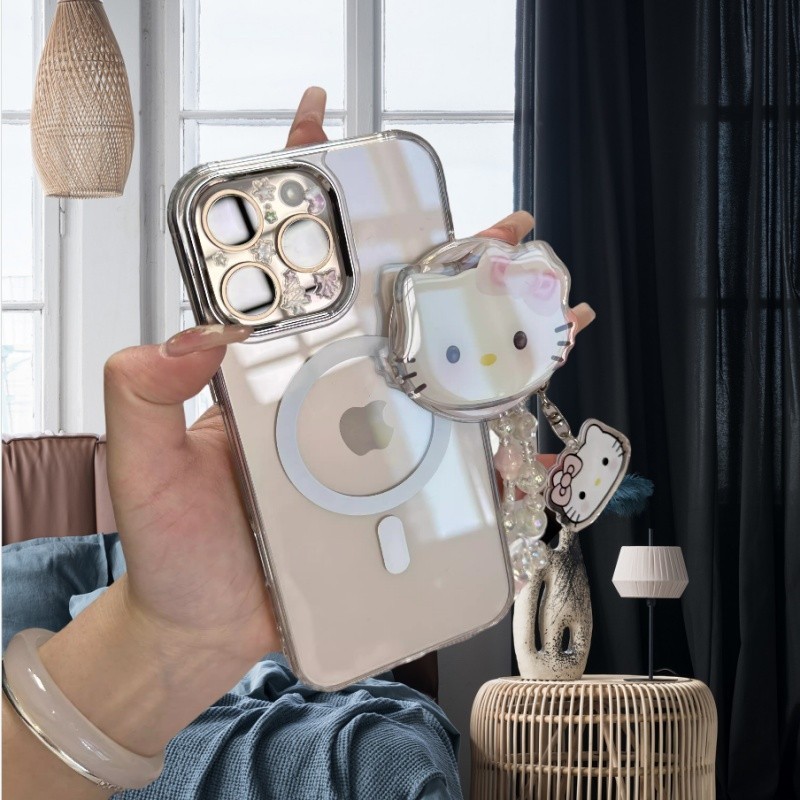 Coreano Bonito Hello Kitty Magsafe Popsocket Magnético Telefone Griptok ...