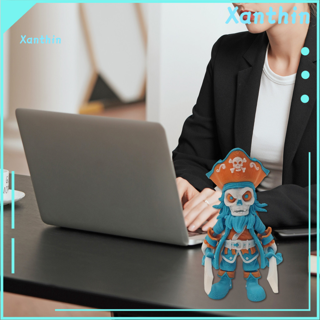 Pirate Skeleton Ornament Desktop Sculpture Articulated Figurine ...