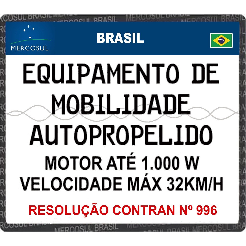 Placa Autopropelido Moto Elétrica Equipamento De Mobilidade Até 1000w ...