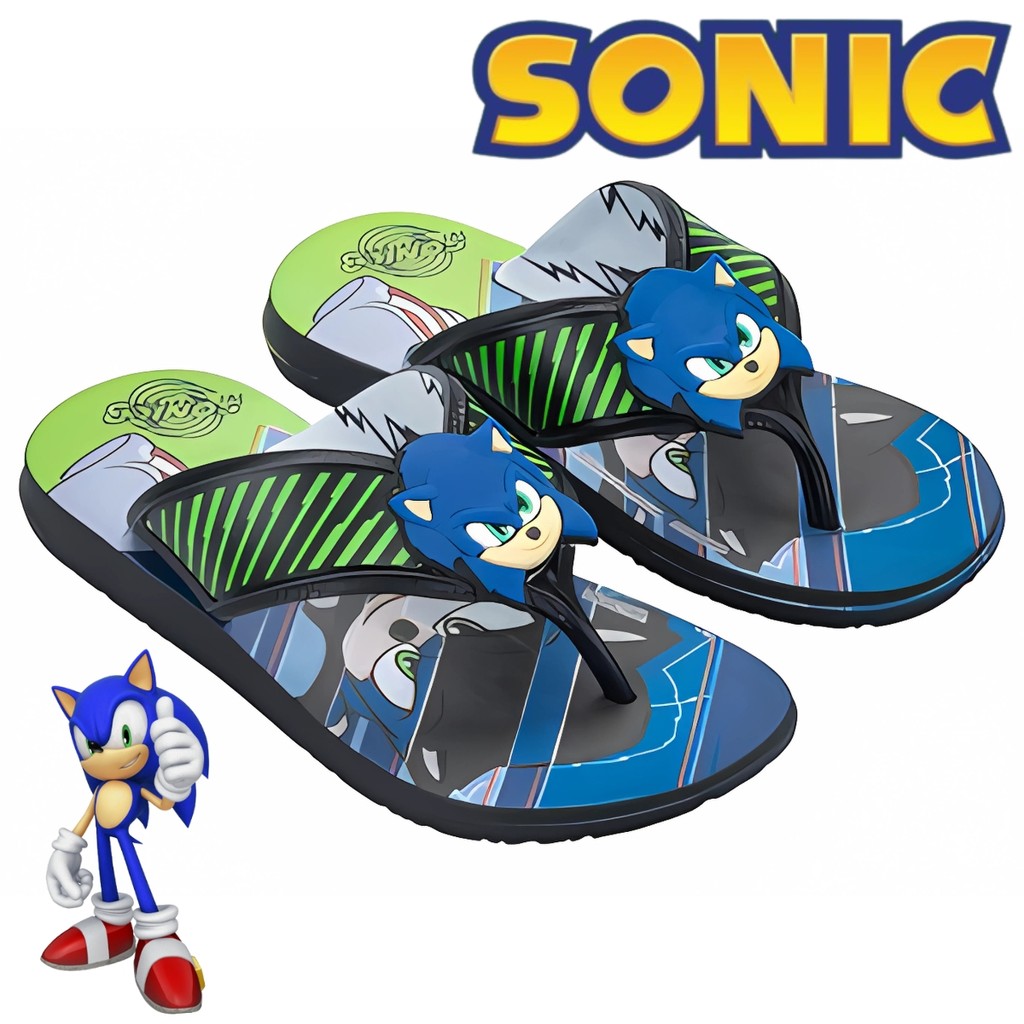 Chinelo Infantil Menino Sonic Grendene Kids Way Azul Conforto BP551 ...