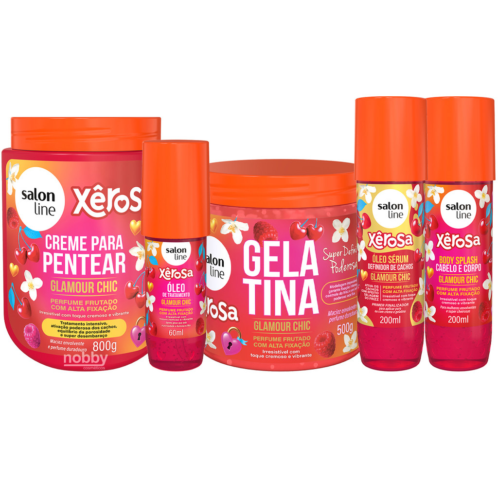 Kit Completo Linha Glamour Chic Xêrosa Salon Line 5 Unidades | Shopee ...