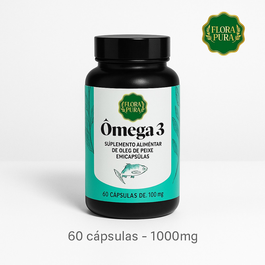 Ômega 3 em Cápsulas – Flora Pura | 60 cápsulas de 1000mg | Shopee Brasil