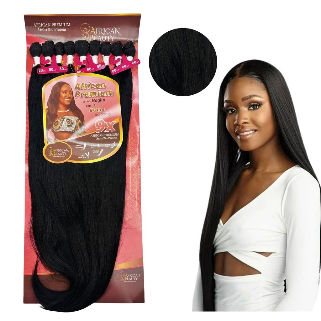 Cabelo Liso Bio fibra African Beauty Tela Entrelace 80 cm | Shopee Brasil