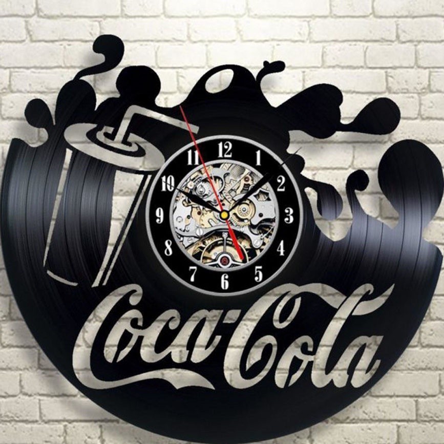 Relógio de parede Coca Cola- Feito em disco De Vinil Real - Disco de ...