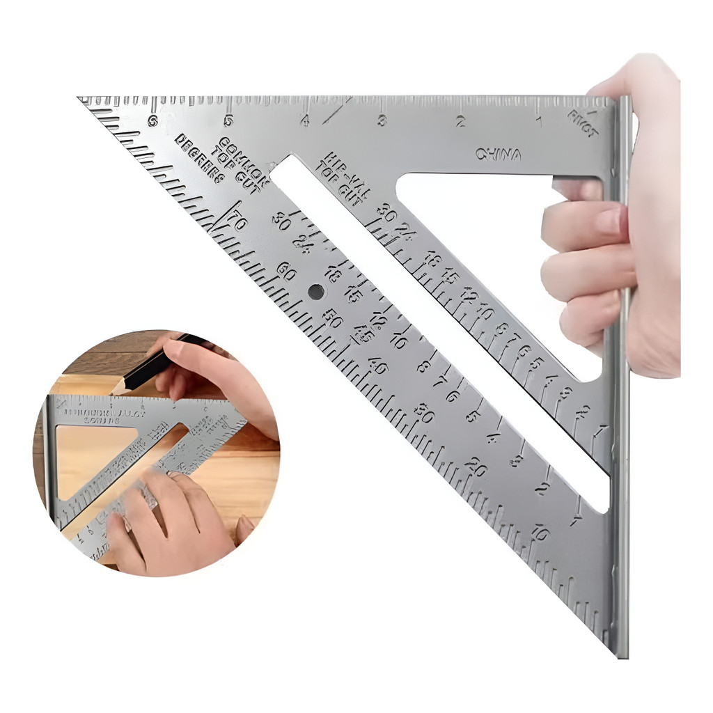 Esquadro Triangular Métrico 7 Alumínio Precisão 90° Prateado | Shopee ...