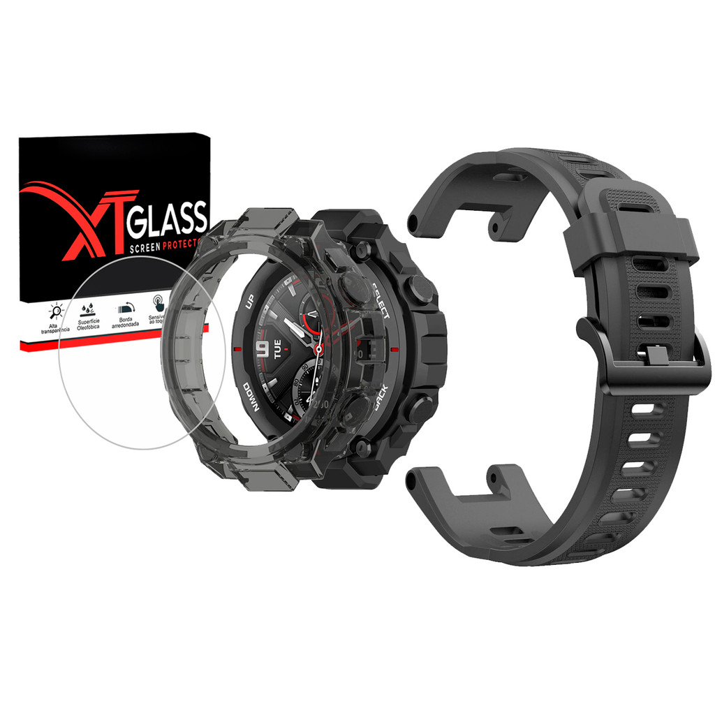 Kit Pulseira + Capa + Pelicula Compatível Com Amazfit TRex T-Rex Pro ...