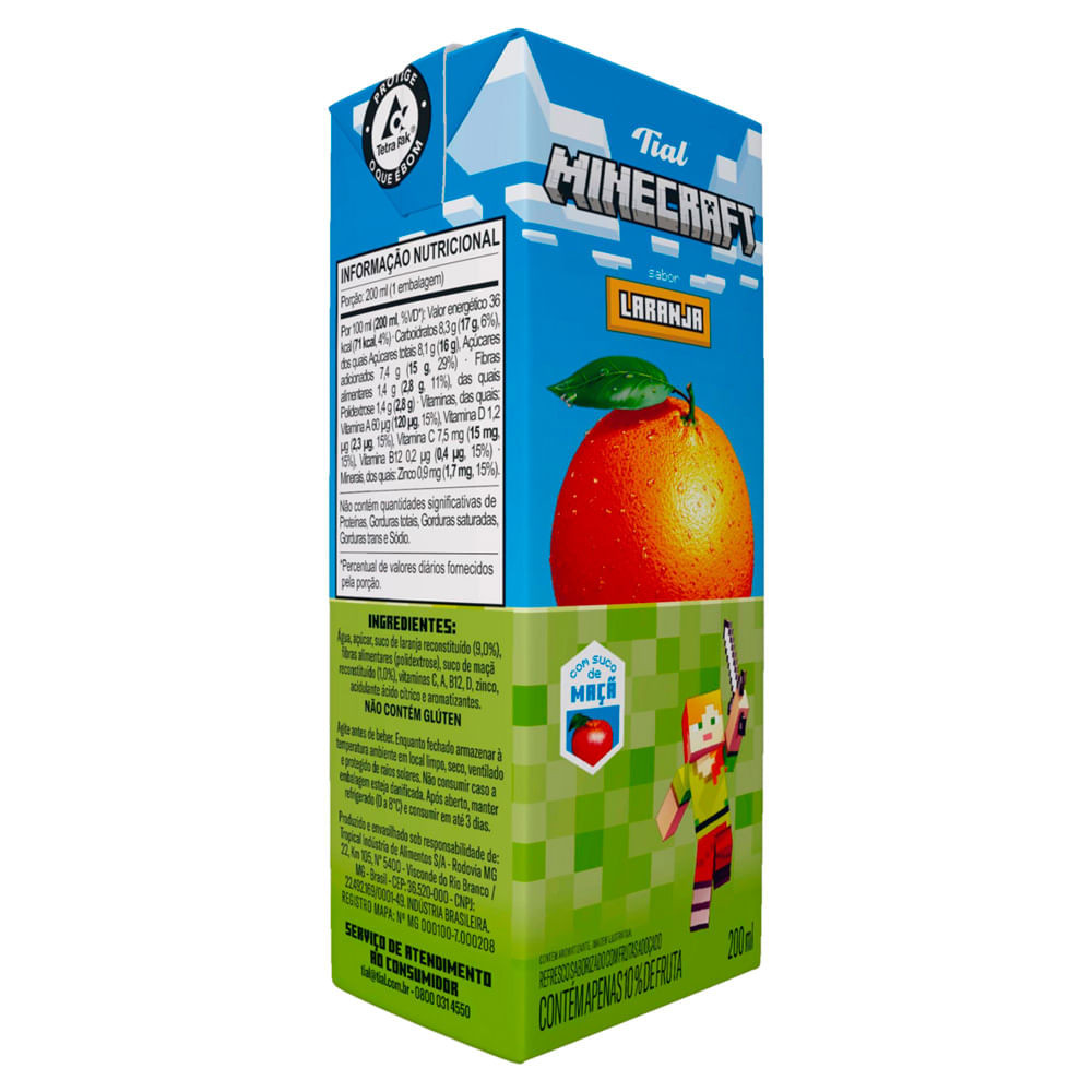 Suco Tial Minecraft Sabor Laranja 200ml | Shopee Brasil
