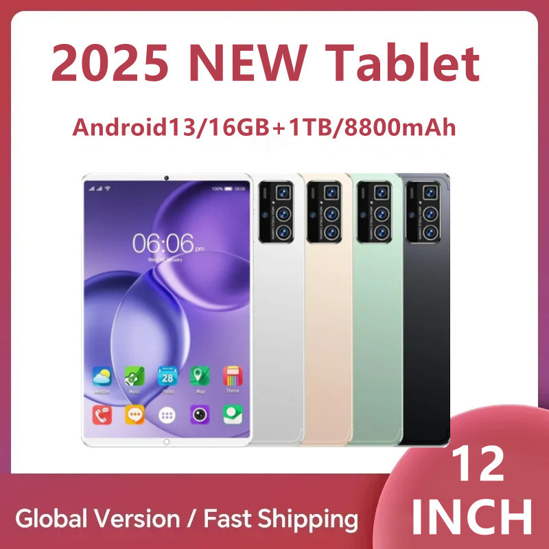 2025 novo Tablet 12-Polegada tela HD 16GB RAM 1TB ROM Android 13 5G ...