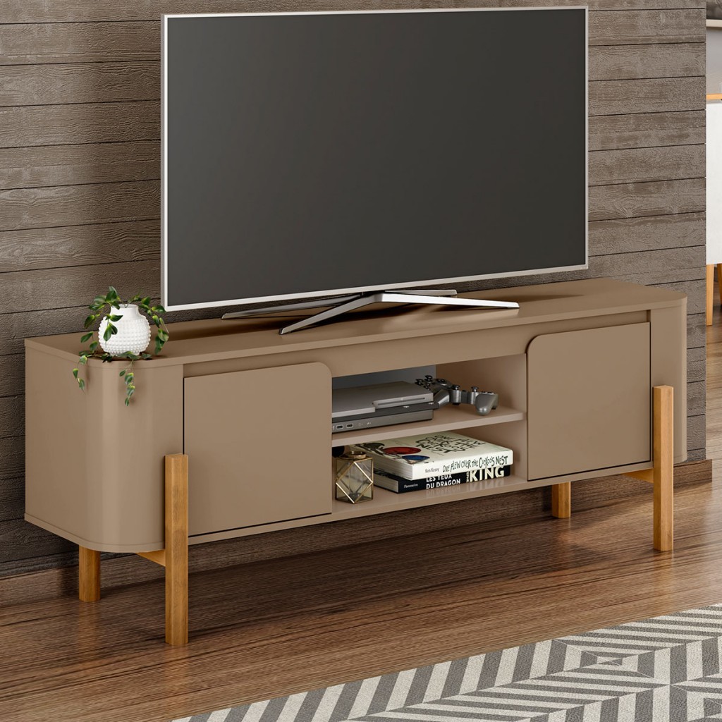 Rack para TV Até 65 Polegadas Camburi 2 Portas 1 Prateleira - Móveis ...