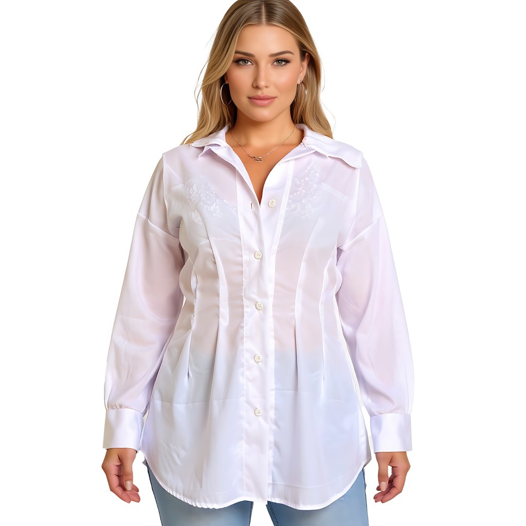Saída de Praia Camisão Chamise Feminina Manga Longa Verão | Shopee Brasil