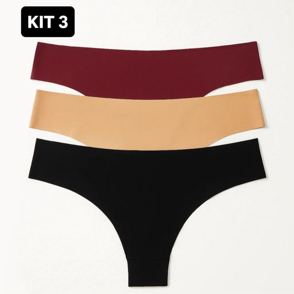 Kit 3 Calcinha Sem Costura Não Marca Calcinha Corte A Laser Tanga
