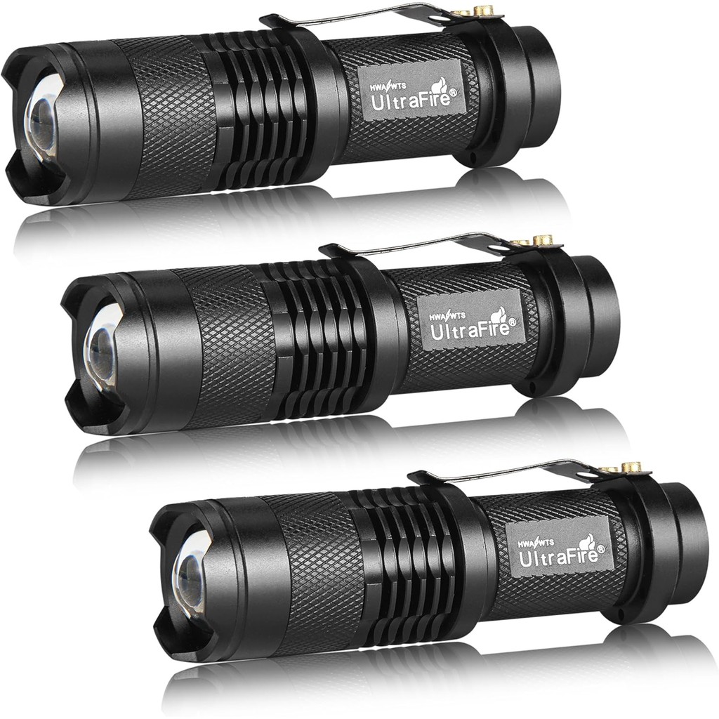 Lanternas Mini ULTRAFIRE 3 Pacotes Foco Ajustável SK68 Modo Único ...