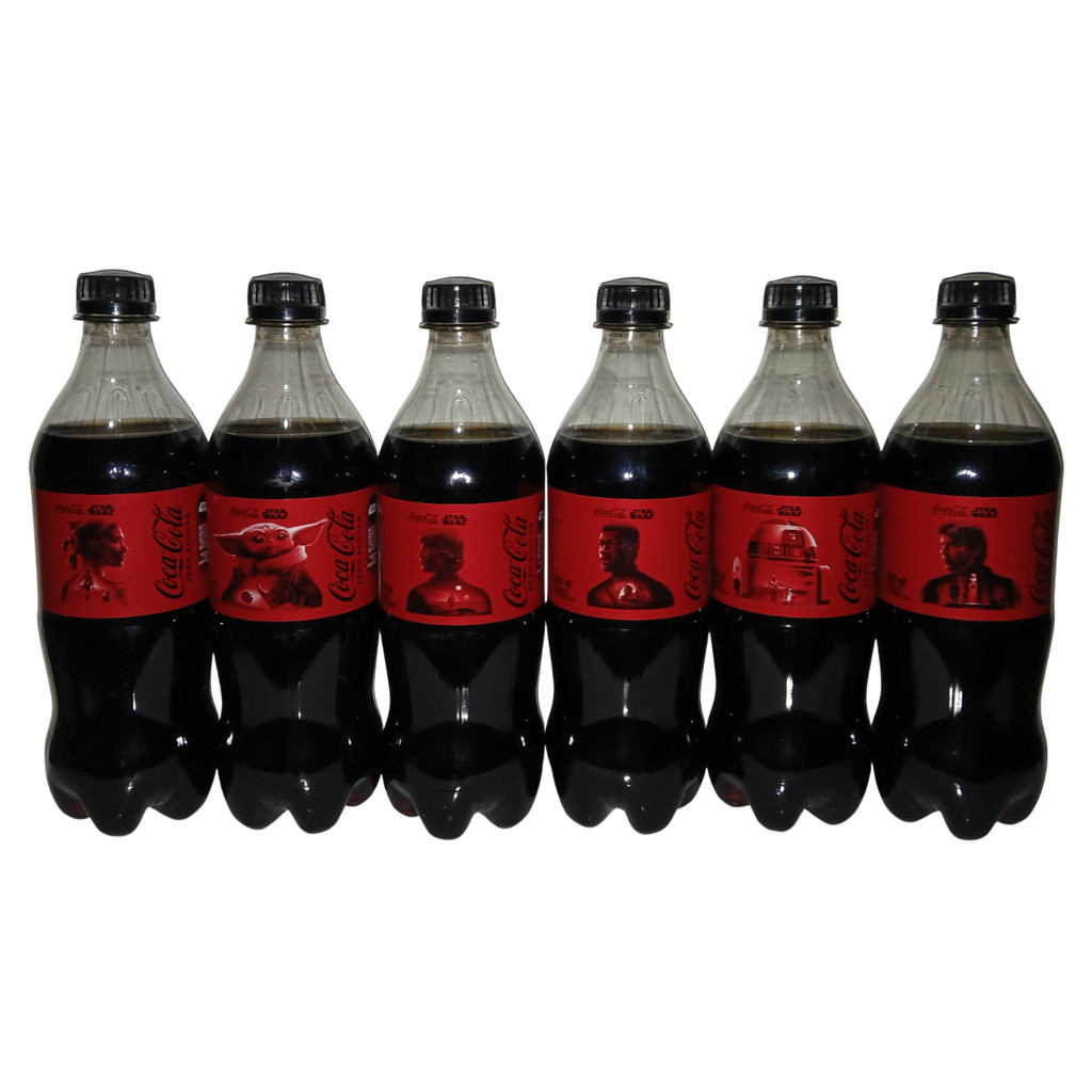 Kit 6 Coca Cola Star Wars 600ml R2d2 Baby Yoda Luke Skywalker Han Solo ...