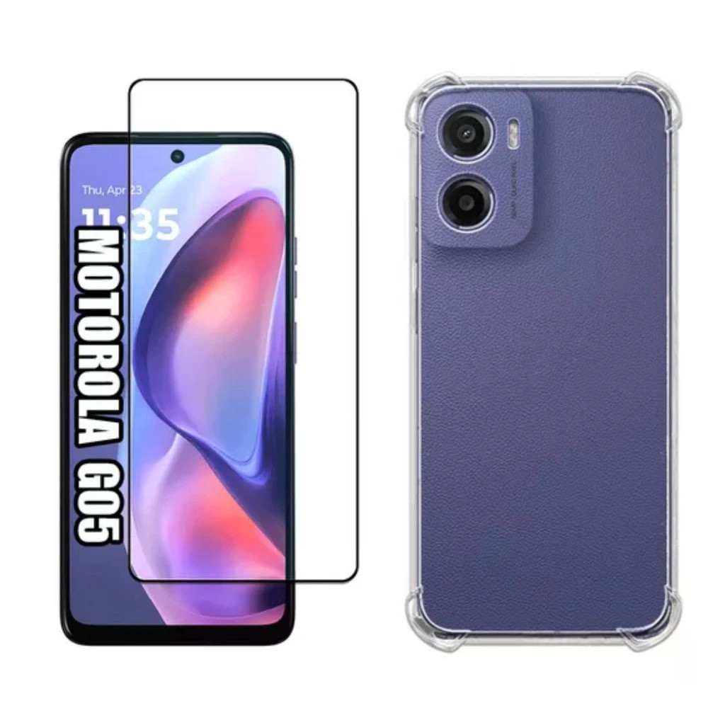 Película + Capa Para Moto G05 Motorola . Kit Capinha Transparente e Pelicula Vidro 3D | Shopee ...