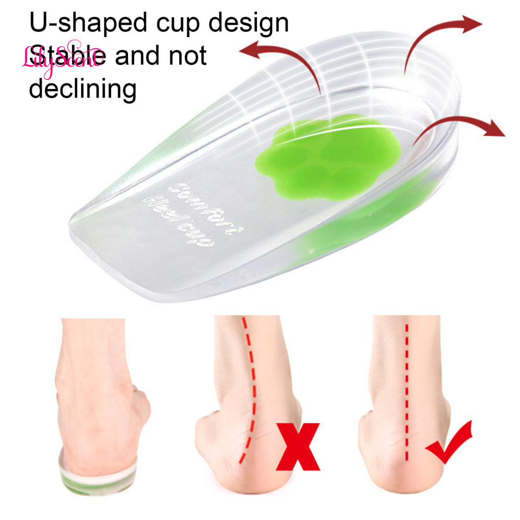 Gel Foot Insert Heel Pads Ultra-comfort Cups for Shock Absorption and ...