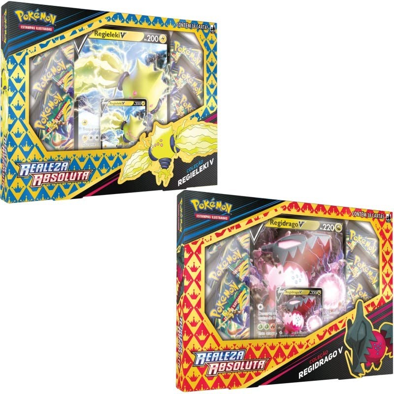 02 Box Pokémon Realeza Absoluta Regieleki e Regidrago | Shopee Brasil