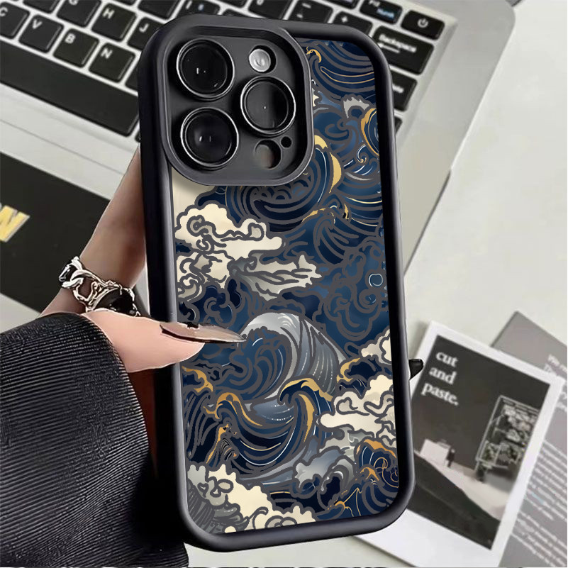 Capinha capa Silicone Ondas para Redmi Poco X 3 5 6 M3 Pro Note 8 9 10 ...