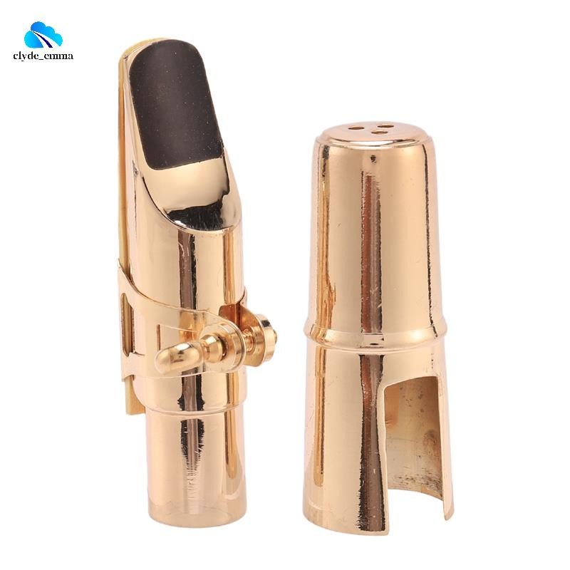 Bocal Dourado Para Saxofone Alto Sax Com Tampa E Peças De Instrumentos ...